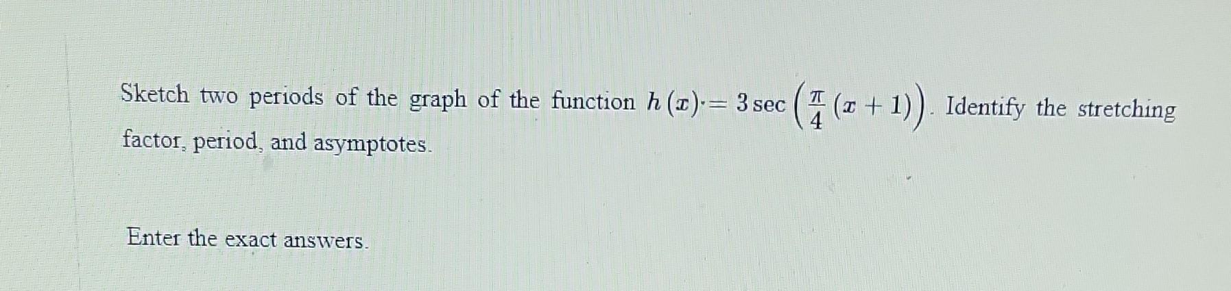 Solved Sketch two periods of the graph of the function | Chegg.com