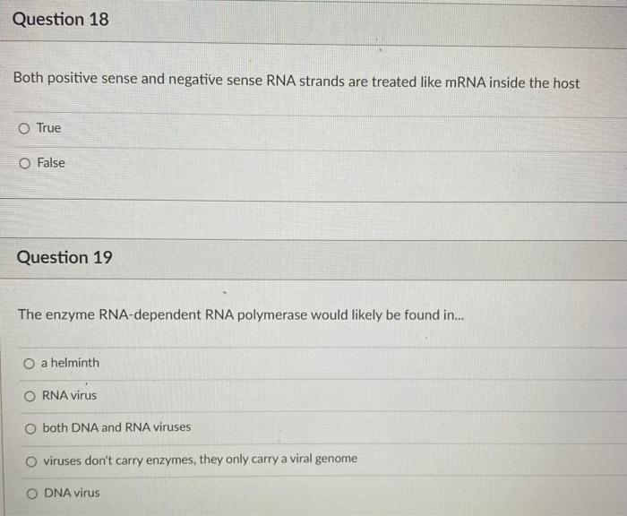 Solved Question 18 Both positive sense and negative sense | Chegg.com