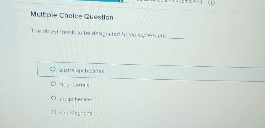 Solved Multiple Cholce QuestionThe oldest fossils to be | Chegg.com