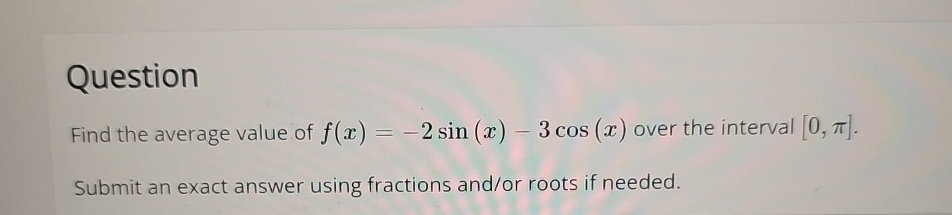 QuestionFind the average value of | Chegg.com