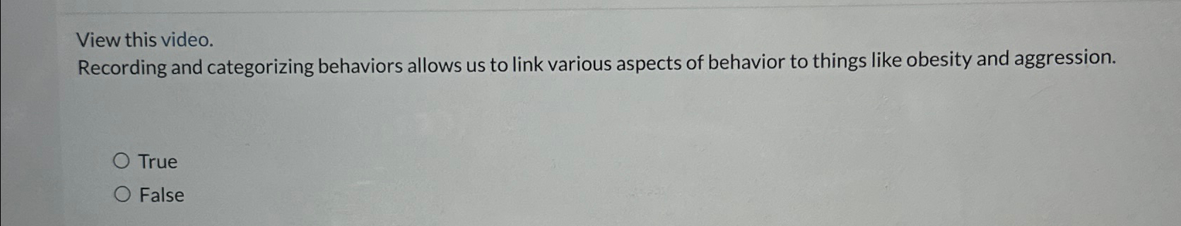 Solved View this video.Recording and categorizing behaviors | Chegg.com