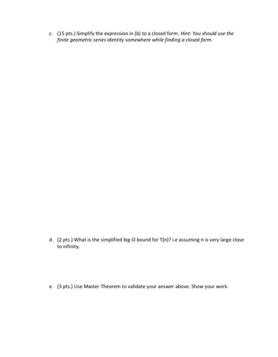 Solved P6) [(30 pts.) Recurrence solution-Recursion Tree] | Chegg.com