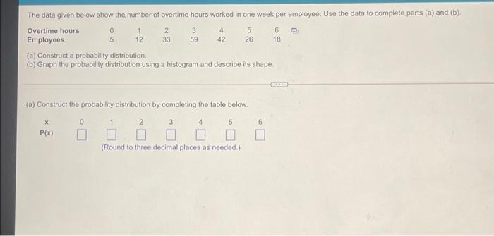 Solved 4 5 6 The data given below show the number of | Chegg.com