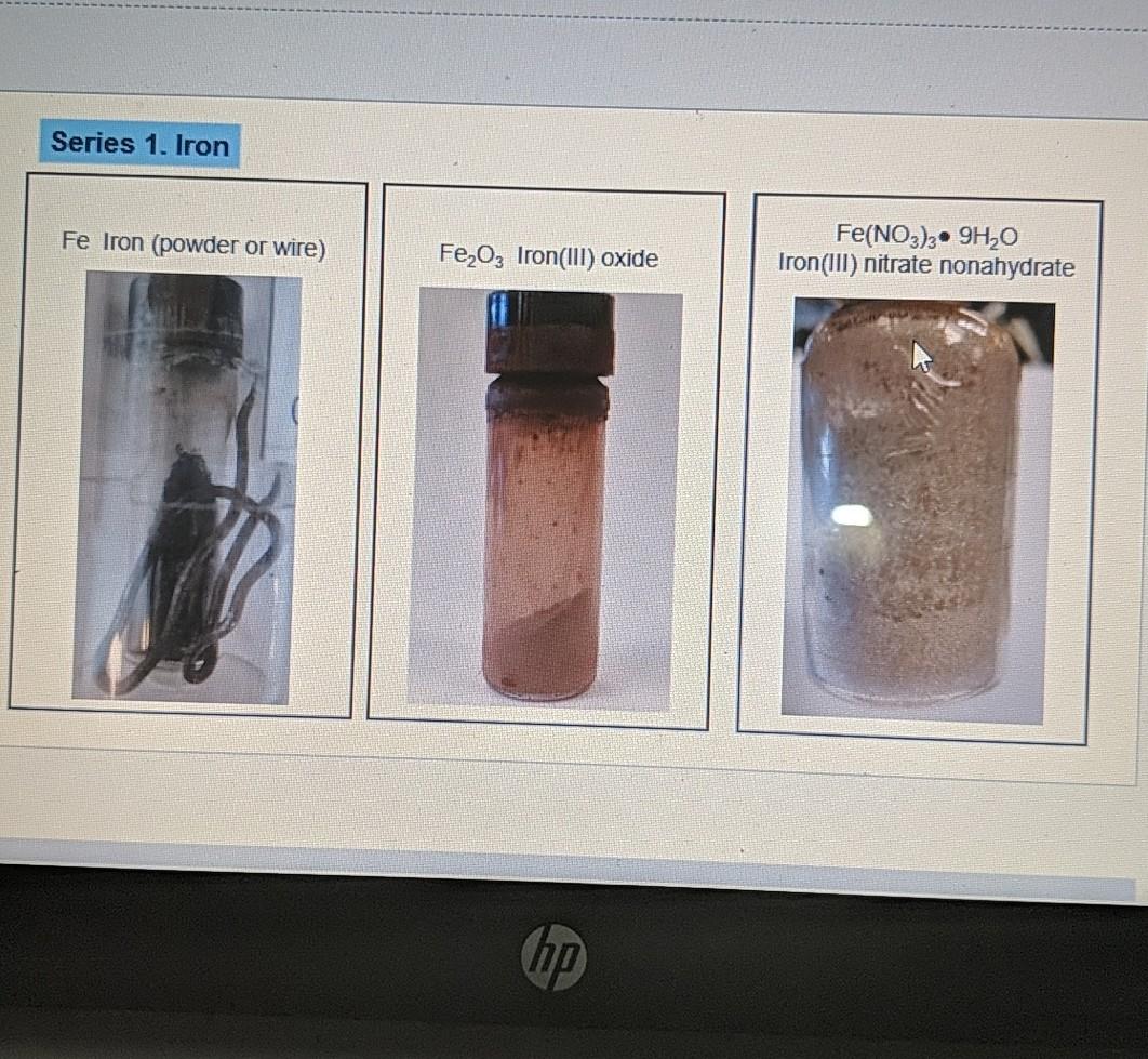 Series 1. Iron Fe Iron (powder or wire) Fe2O3 | Chegg.com
