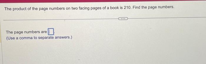 Solved The product of the page numbers on two facing pages | Chegg.com