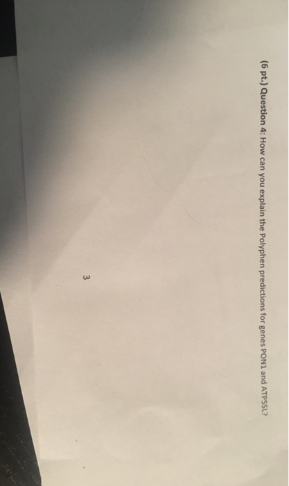 (6 pt.) Question 4: How can you explain the Polyphen | Chegg.com