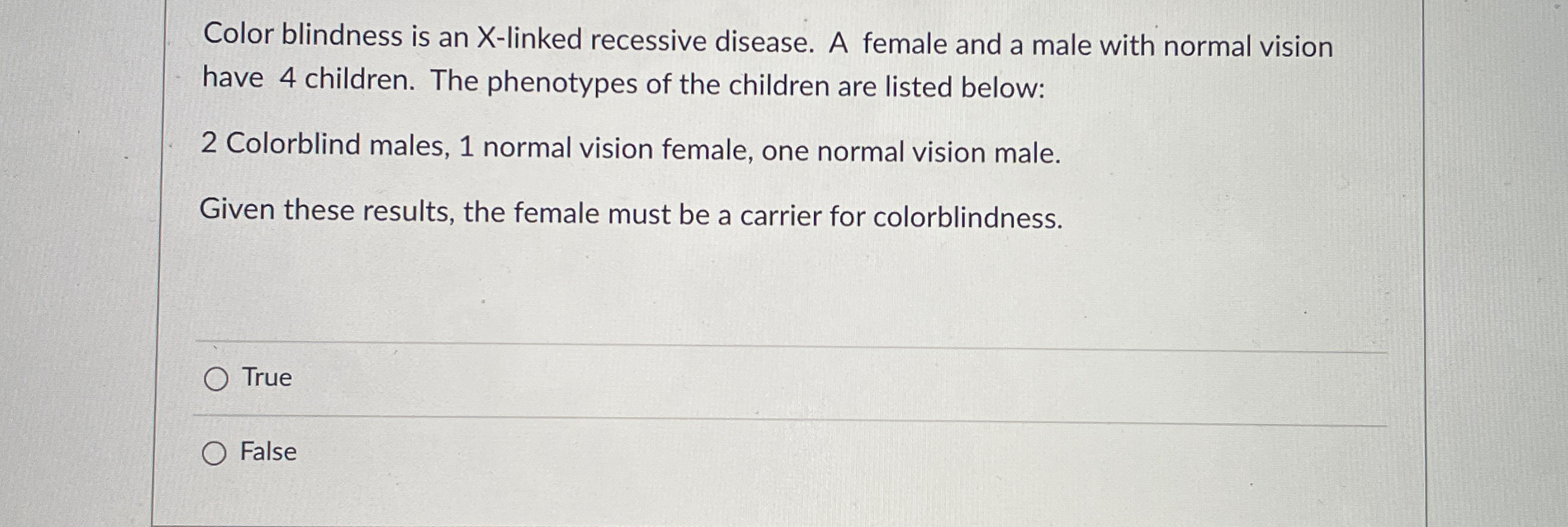Solved Color blindness is an X-linked recessive disease. A | Chegg.com