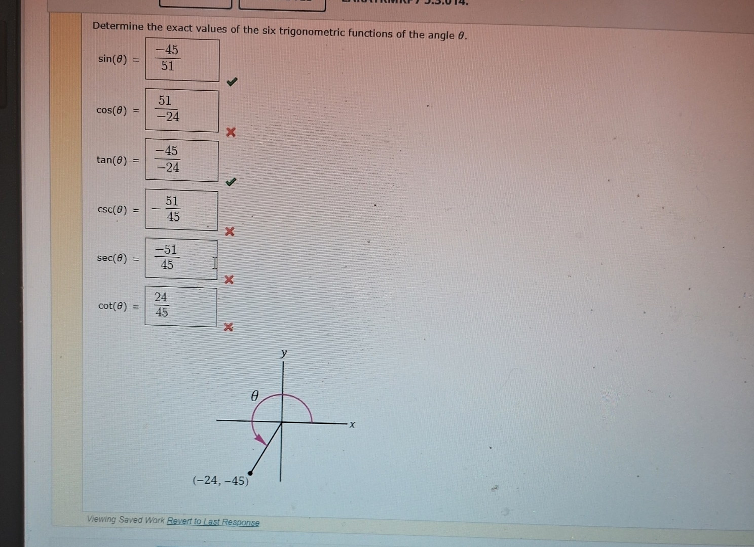 Determine The Exact Values Of The Six Trigonometric