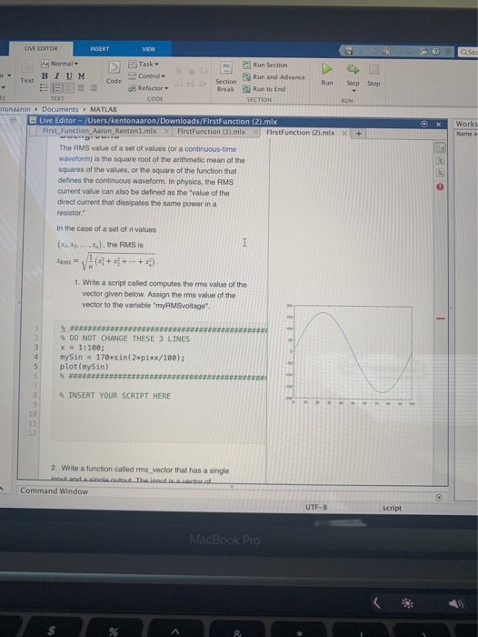 Solved Se Stop RUN UVE EDITOR INSERT VIEW A Normal > Task | Chegg.com