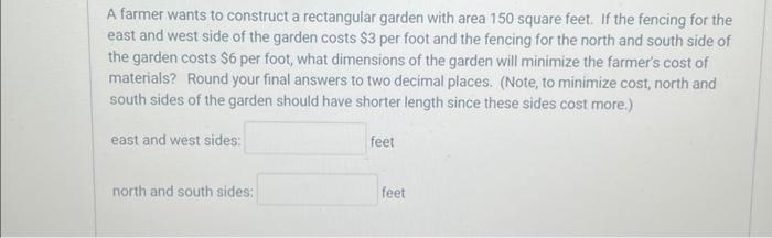 A farmer wants to construct a rectangular garden with | Chegg.com