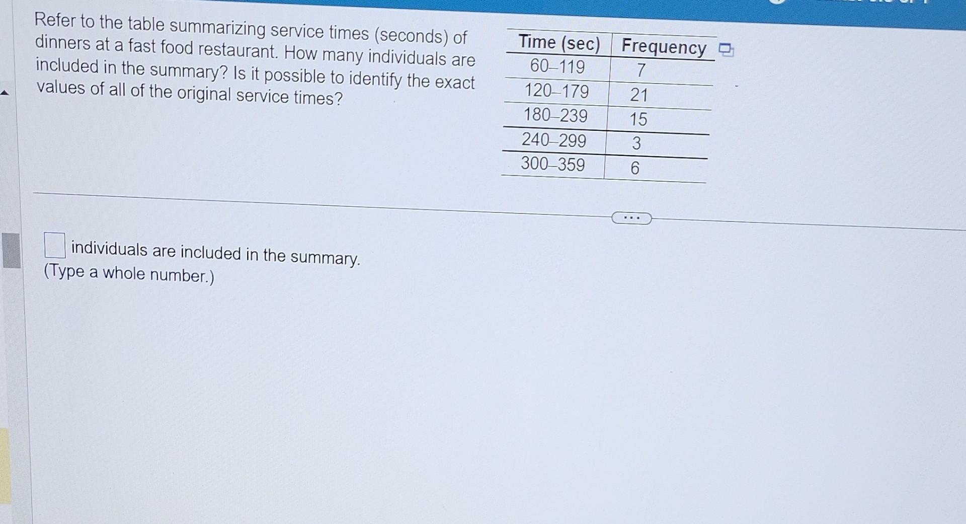 Solved Refer to the table summarizing service times | Chegg.com