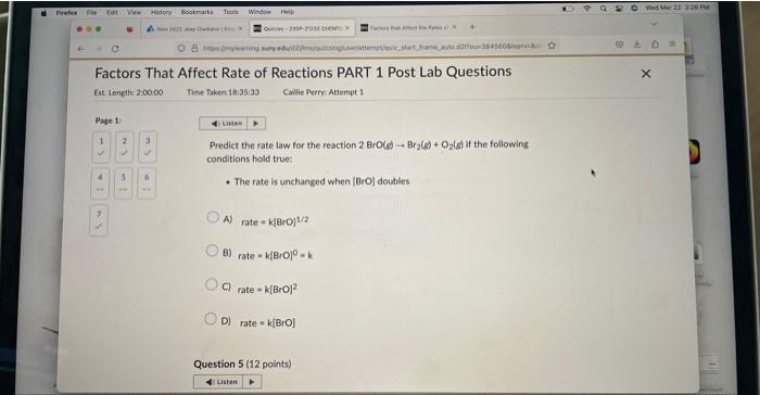 Solved Predict the rate law for the resction 2BrO(g)→Br2( | Chegg.com