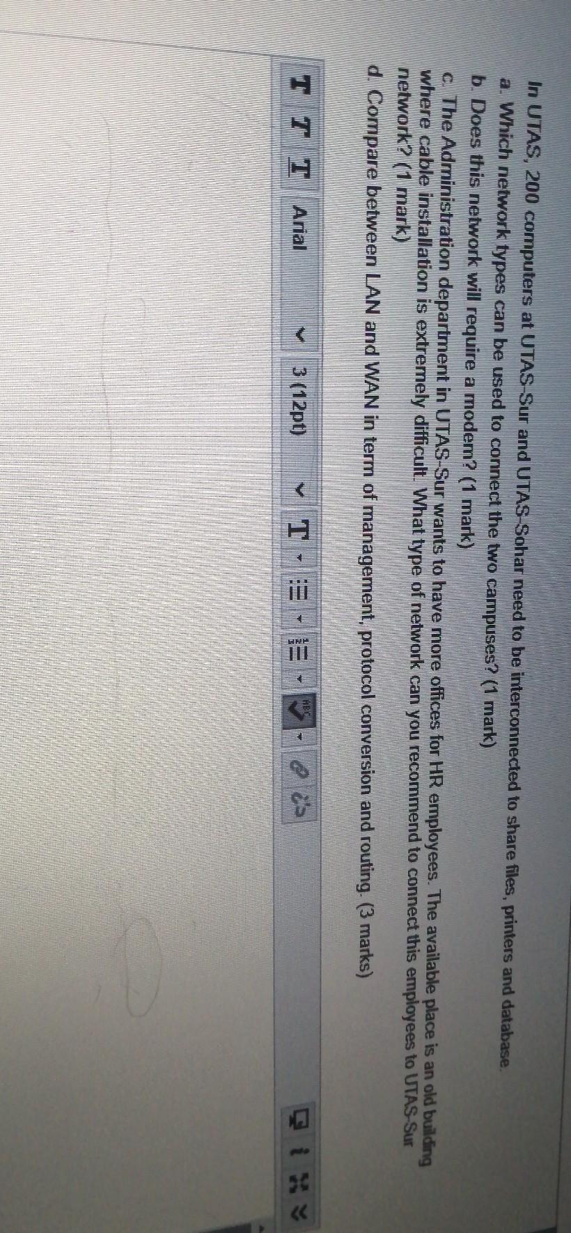 Solved In UTAS, 200 computers at UTAS-Sur and UTAS-Sohar | Chegg.com