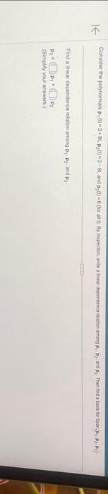 Solved Fins a linear dependence relation among P1+P2, and P2 | Chegg.com