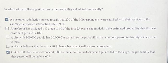 Solved In which of the following situations is the | Chegg.com