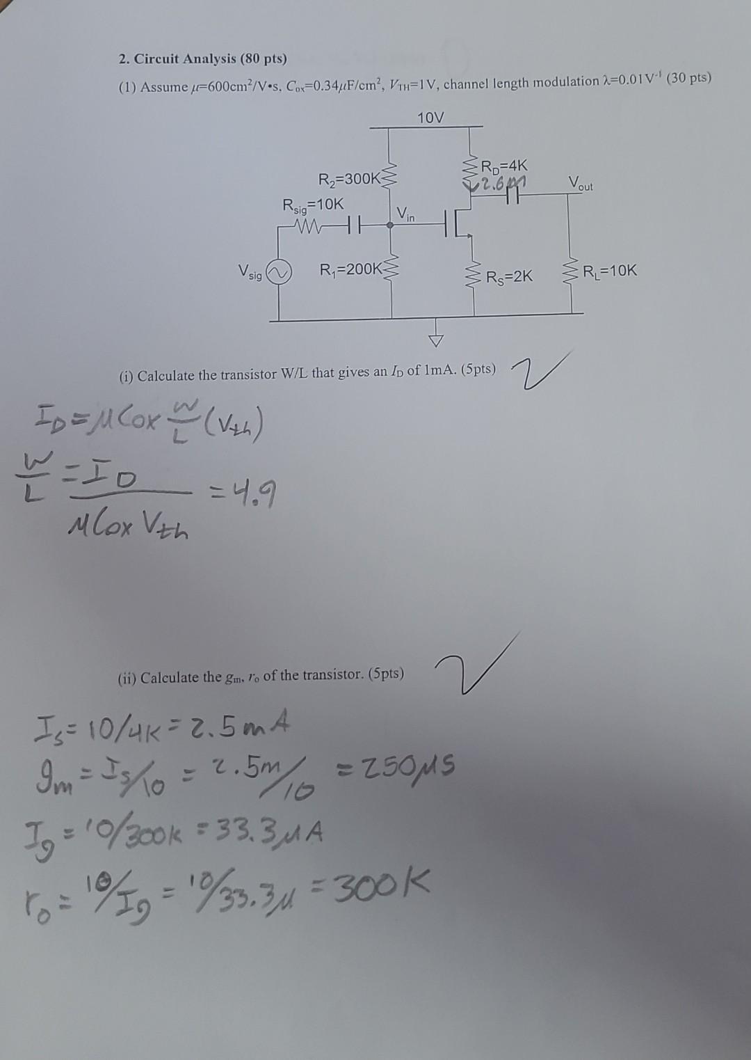 Solved 2. Circuit Analysis ( 80 pts) (1) Assume μ=600 | Chegg.com