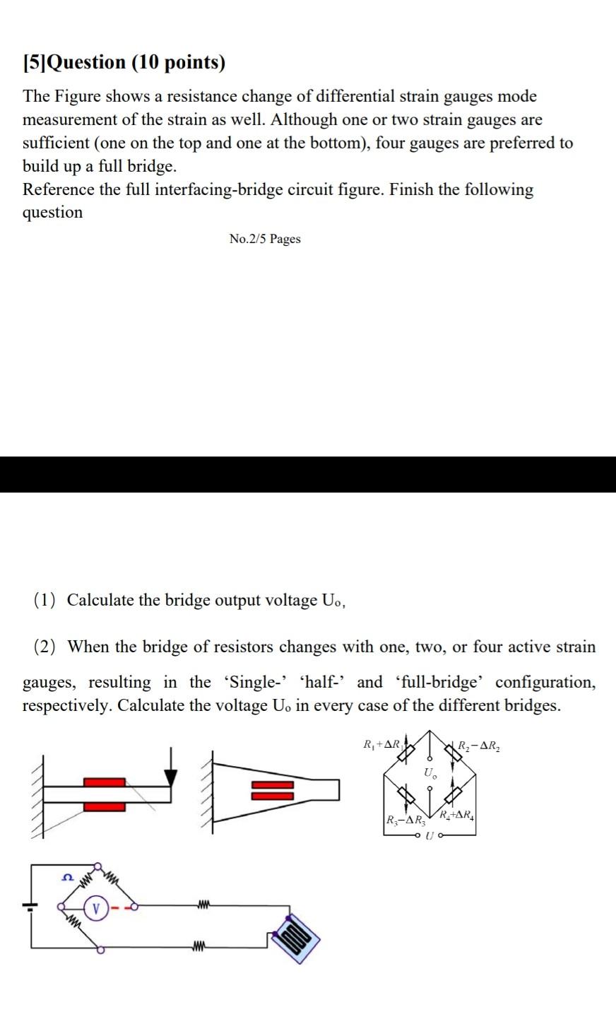 Solved [5]Question (10 points) The Figure shows a resistance | Chegg.com