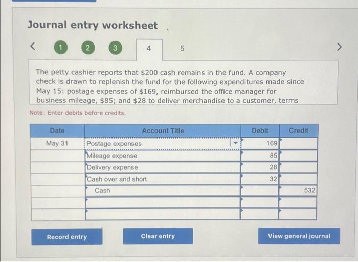 Solved Journal entry worksheet