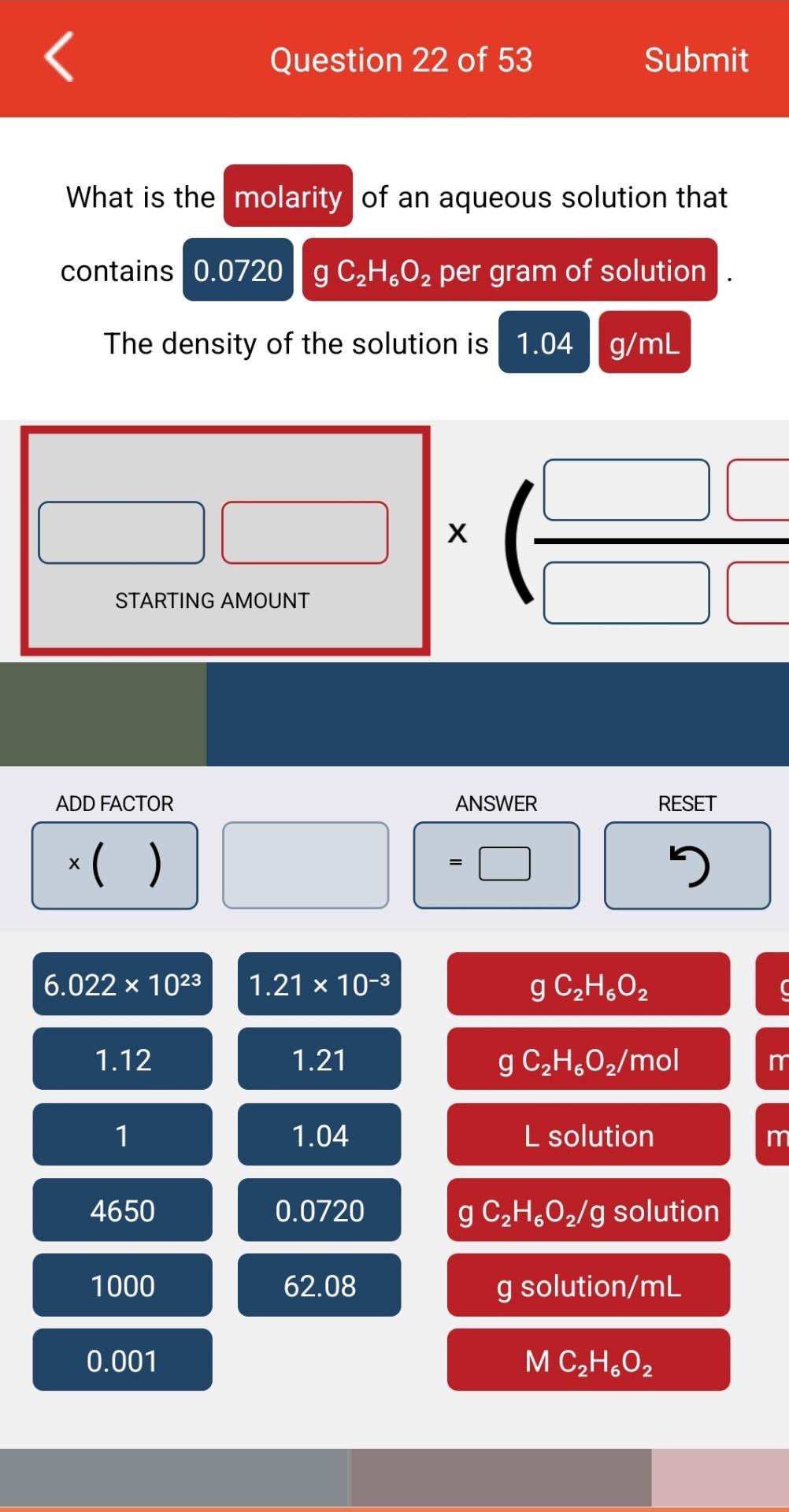 Solved What is the molarity of an aqueous solution that | Chegg.com