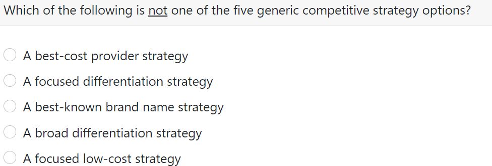 Solved Which of the following is not one of the five generic | Chegg.com