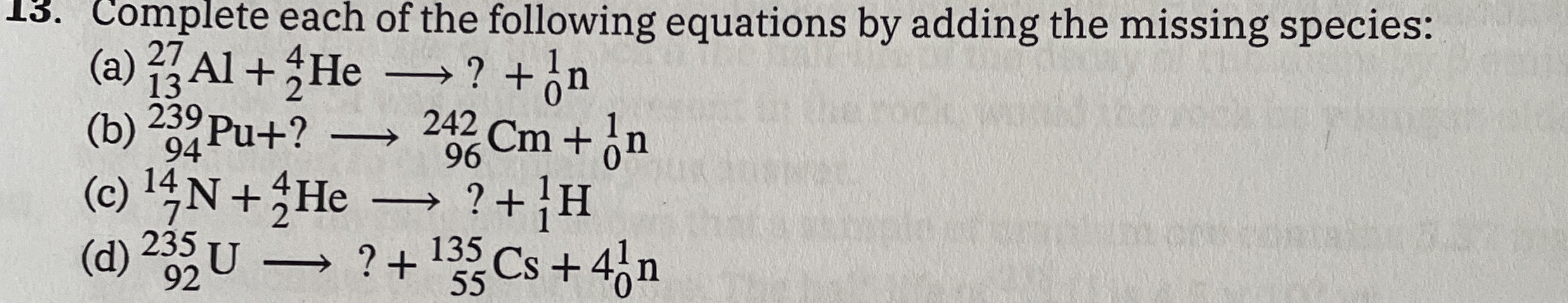 Solved Complete each of the following equations by adding | Chegg.com