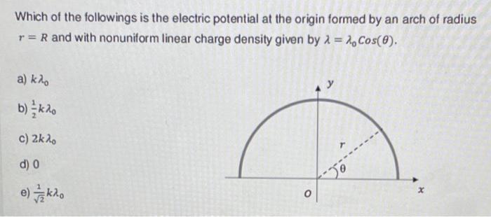 Solved Which of the followings is the electric potential at | Chegg.com