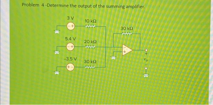 Solved Problem 4-Determine the output of the summing | Chegg.com