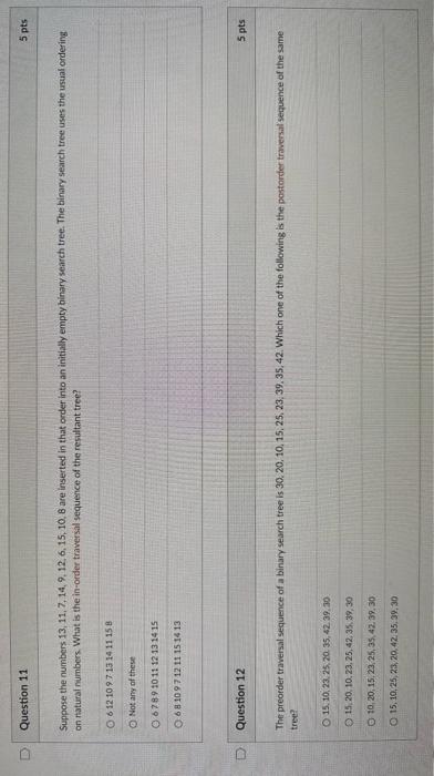 Solved Suppose the numbers 13,11,7,14,9,12,6,15,10,8 are | Chegg.com