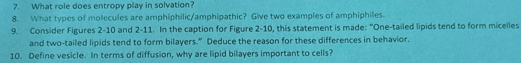Solved What role does entropy play in solvation?What types | Chegg.com
