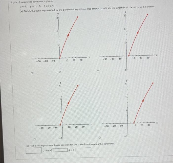 Solved A pair of parametric equations is given. | Chegg.com