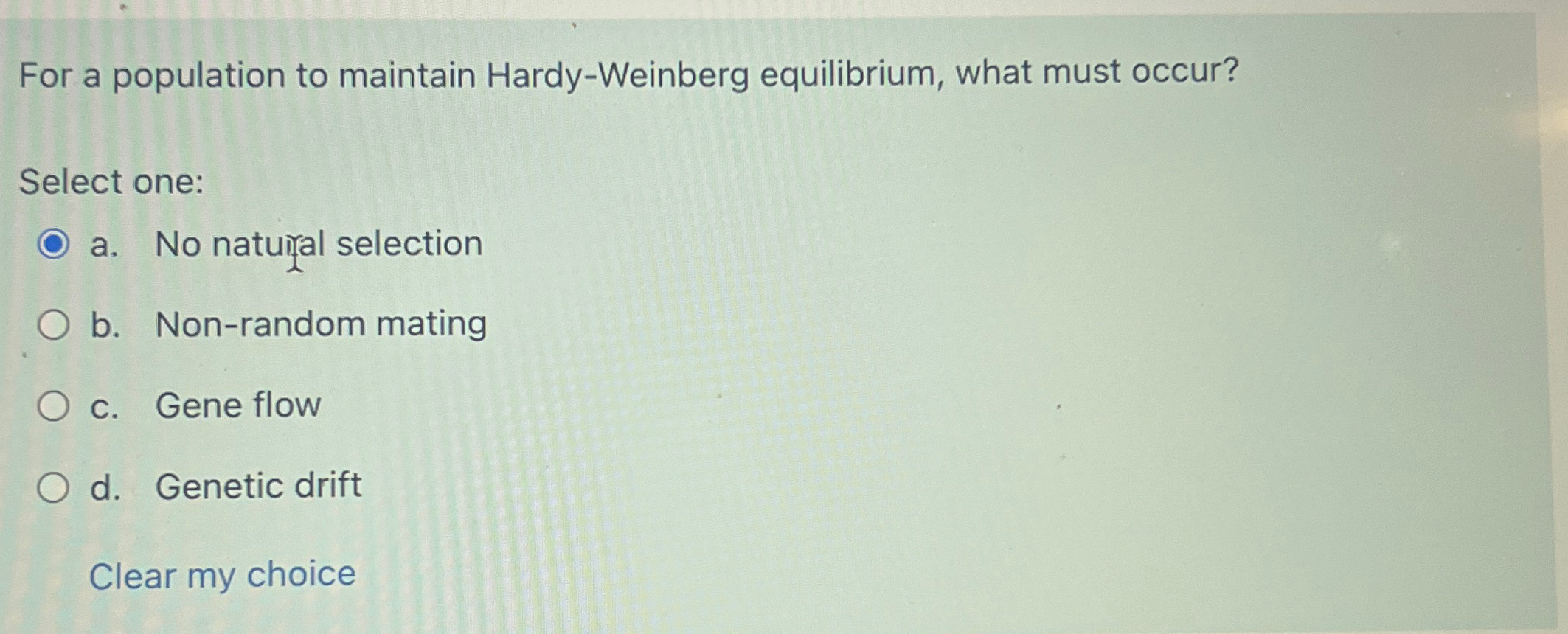 Solved For a population to maintain Hardy-Weinberg | Chegg.com