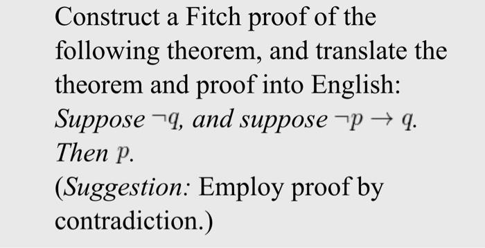 Solved a Construct a Fitch proof of the following theorem, | Chegg.com