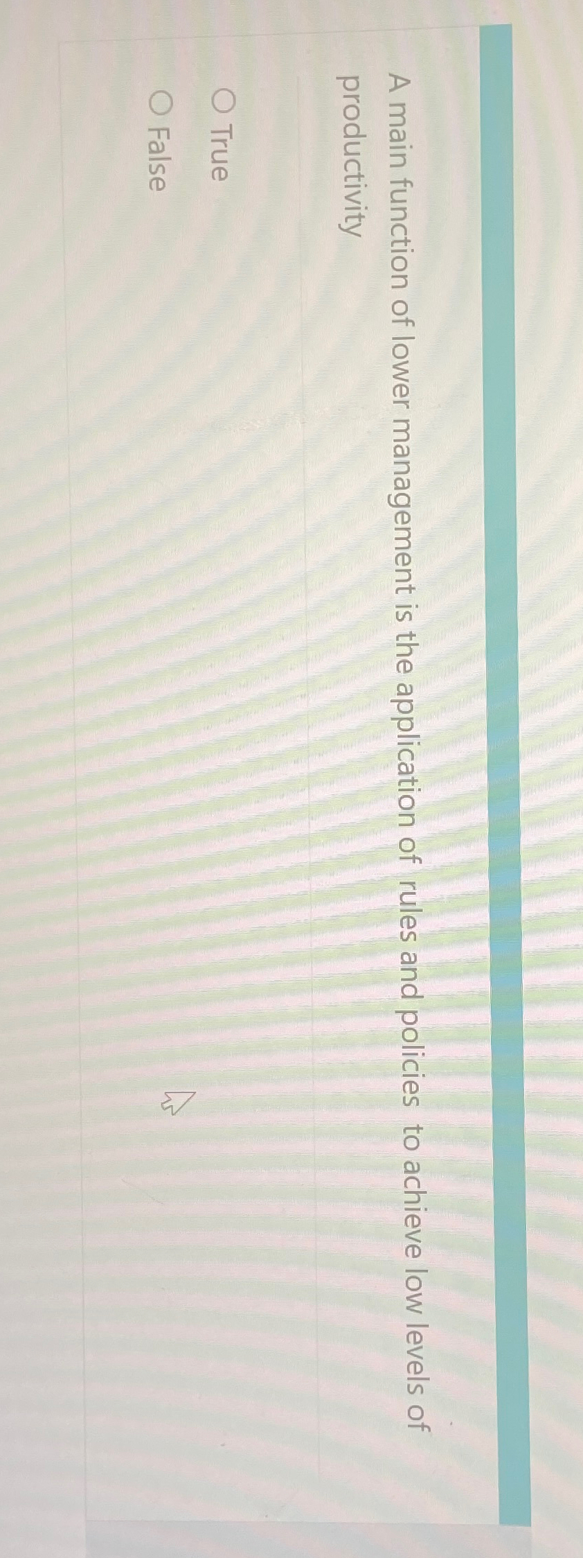 Solved A main function of lower management is the | Chegg.com