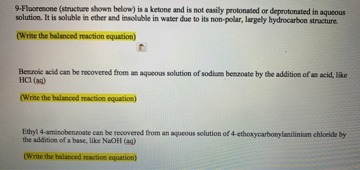 Solved 9-Fluorenone (structure shown below) is a ketone and | Chegg.com