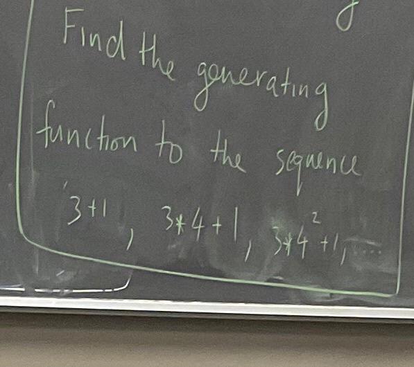Solved Find the generating function to the sequence | Chegg.com