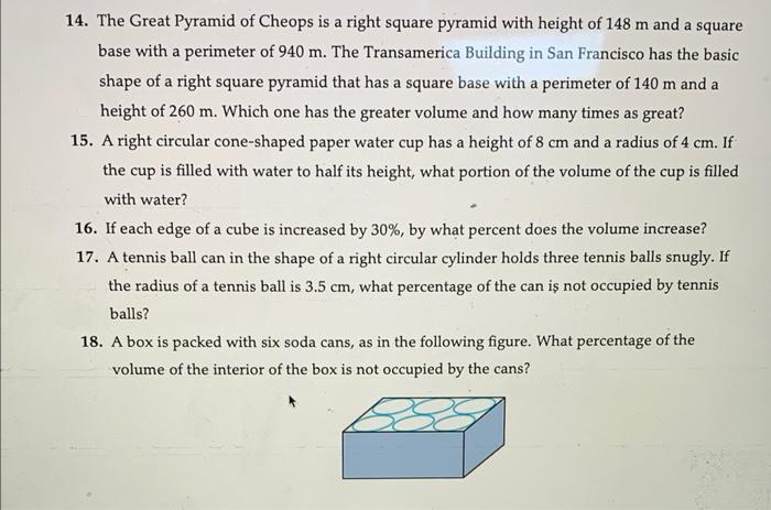 13: Area, Pythagorean Theorem, and Volume ssessment | Chegg.com