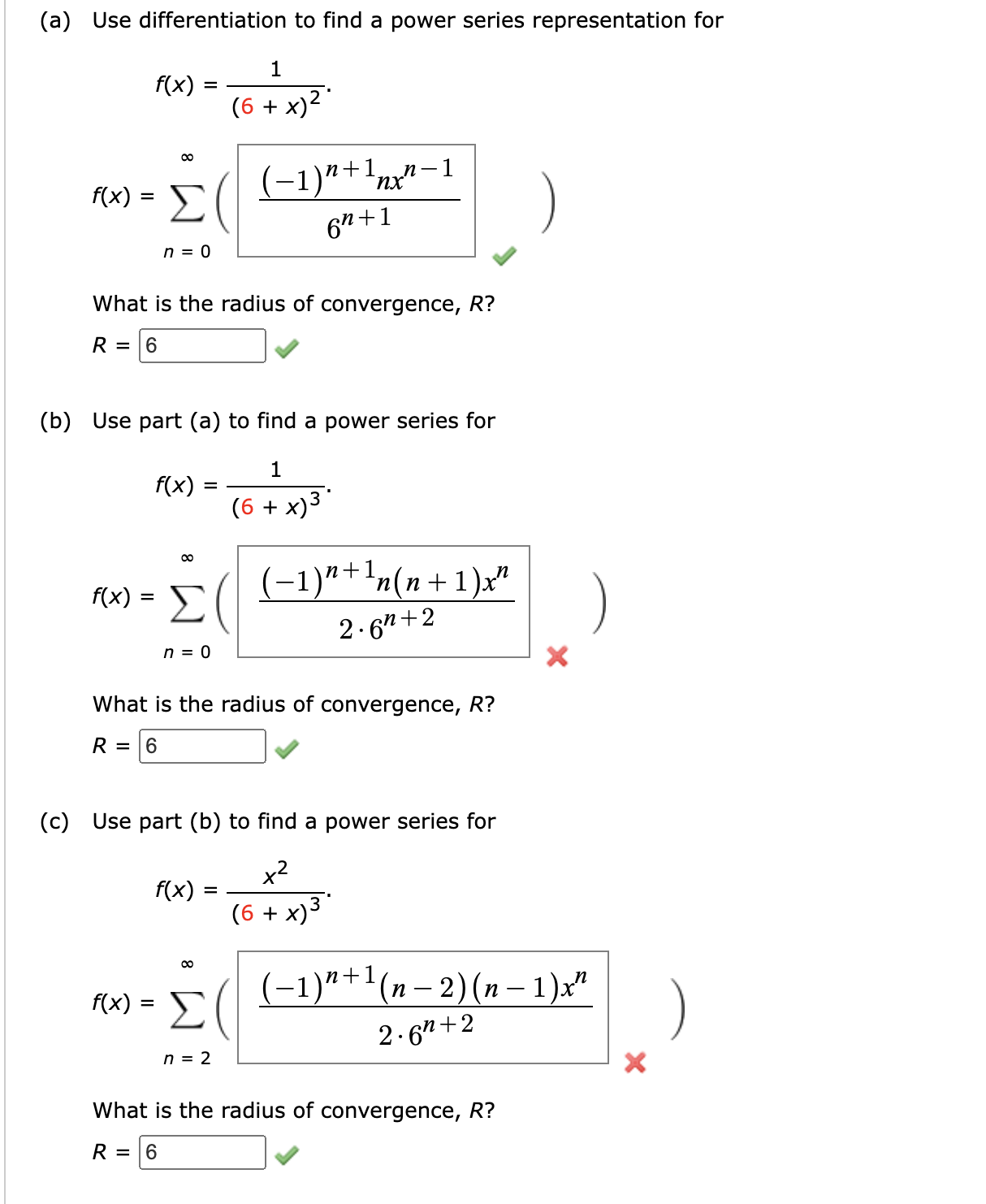 Solved (a) ﻿Use differentiation to ﻿find a power series | Chegg.com