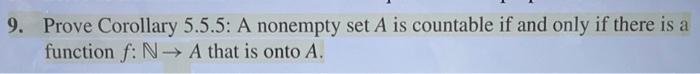 Solved 9. Prove Corollary 5.5.5: A nonempty set A is | Chegg.com