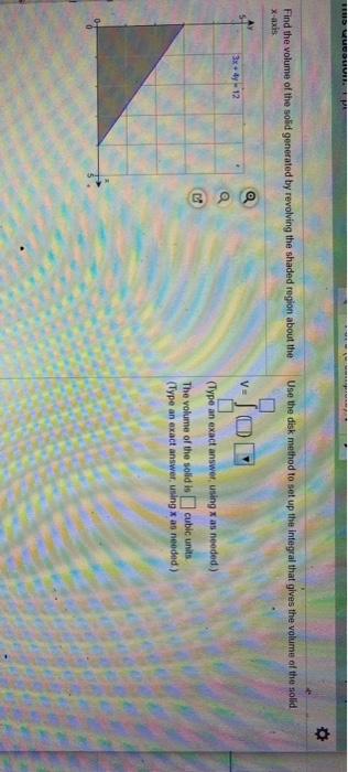Solved Use the disk method to set up the integral that gives | Chegg.com