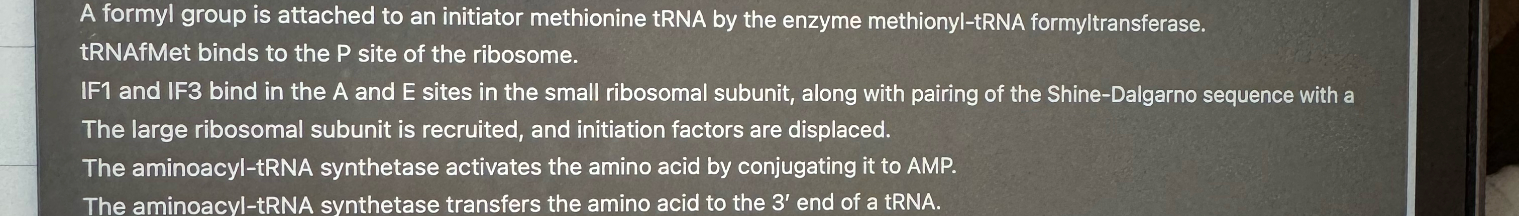 Solved A formyl group is attached to an initiator methionine | Chegg.com