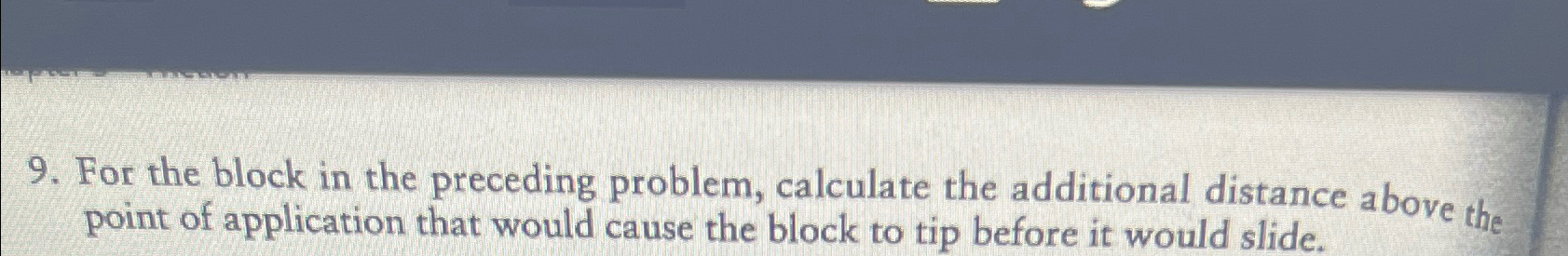 Solved For the block in the preceding problem, calculate the | Chegg.com