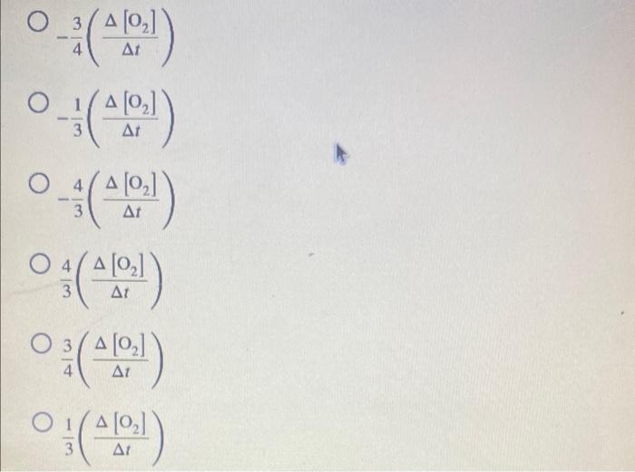 Solved 3O2+2CH3OH 2CO2+4H2O How is the rate of change of | Chegg.com