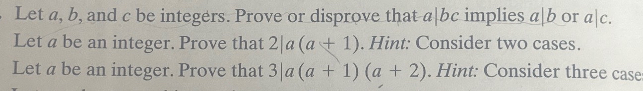 Solved 23. ﻿Let a,b, ﻿and c ﻿be integers. Prove or disprove | Chegg.com