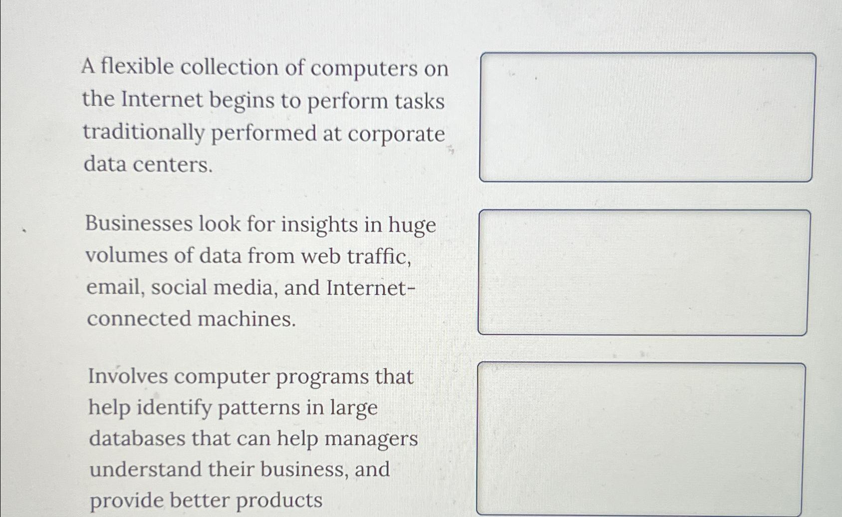 Solved A flexible collection of computers on the Internet | Chegg.com