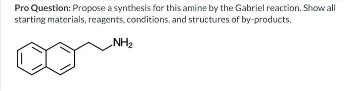 Solved Pro Question: Propose a synthesis for this amine by | Chegg.com