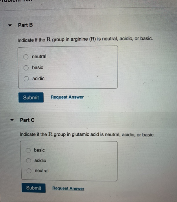 Solved Part B Indicate if the R group in arginine (R) is | Chegg.com