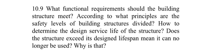 Solved 10.9 What functional requirements should the building | Chegg.com