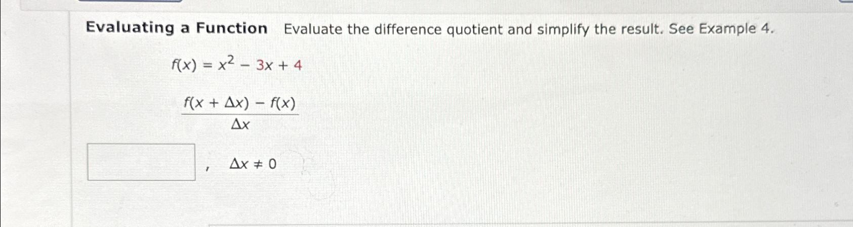 Solved Evaluating a Function Evaluate the difference | Chegg.com