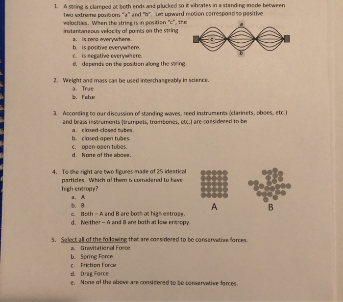 Solved 1. A string is clamped at both ends and plucked so it | Chegg.com