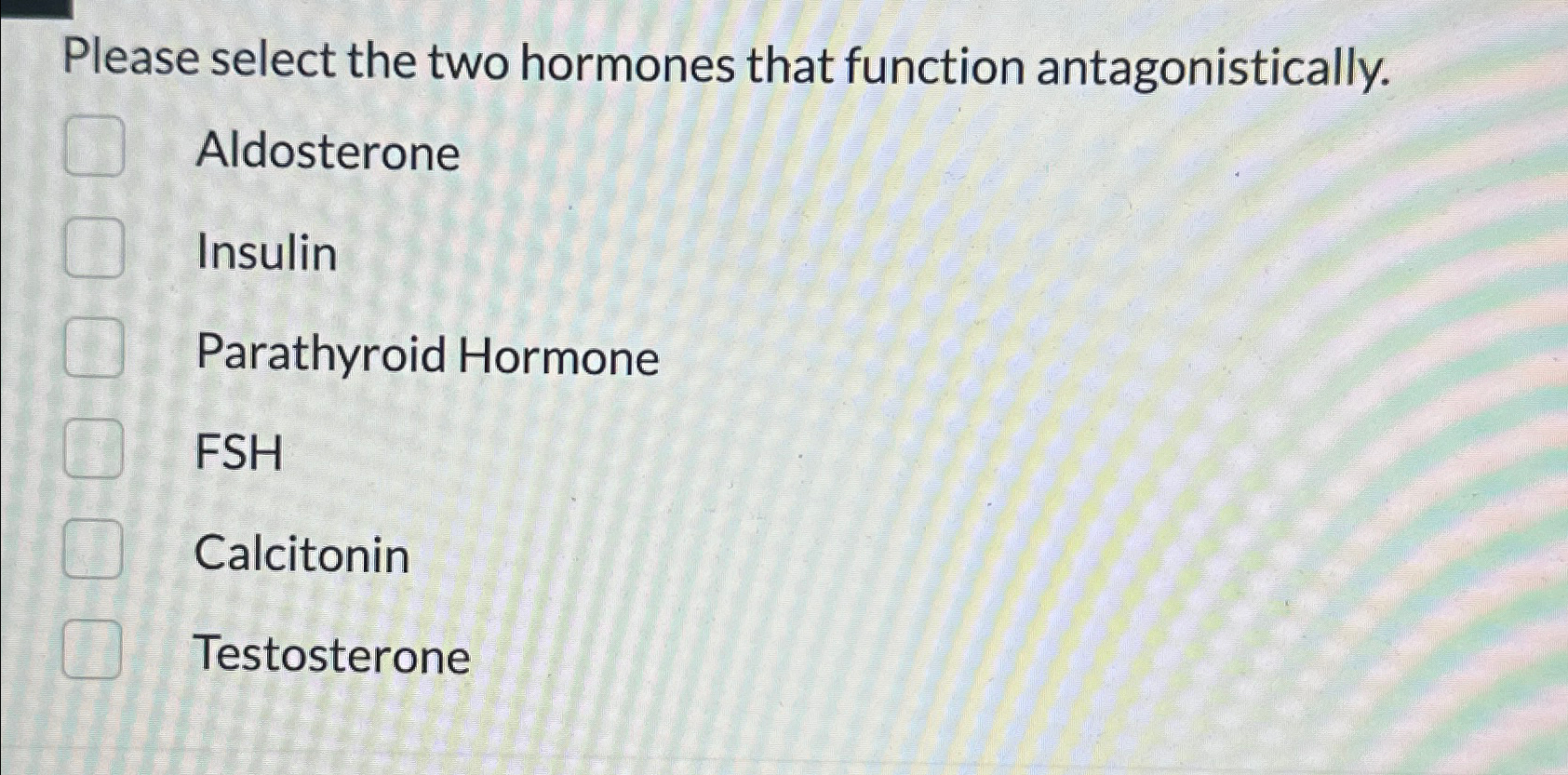 Solved Please select the two hormones that function | Chegg.com
